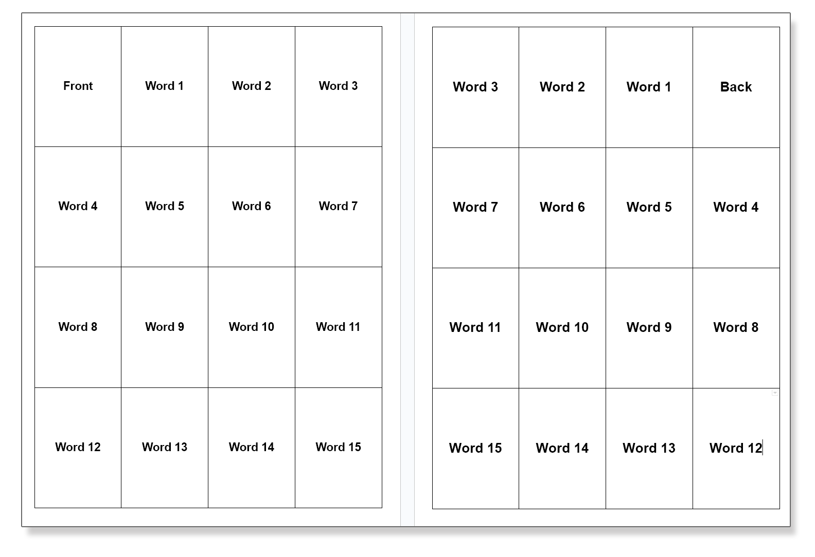 Print flashcards - Flashcard Suite Documentation